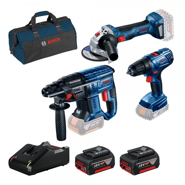 Bosch GBH 180, GSR 180, GWS 180 2x4.0 Ah set