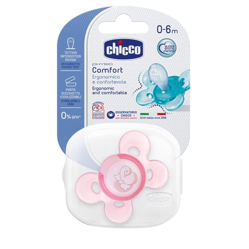 Chicco laža Giotto Comfort silikon 0-6m 1 kom roze