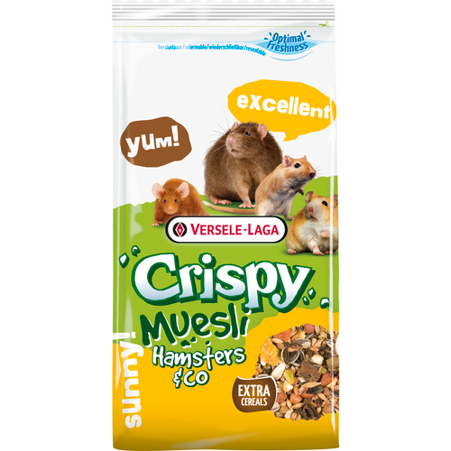 Versele-Laga CRISPY MUESLI HAMSTERS&CO 1 kg, kompletna hrana za glodare