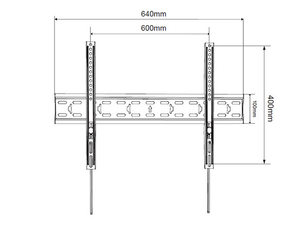 Nosac za TV/ 37''- 70''/FIKSNI/VESA do 600x400/ težina do 50kg/ 24mm od zida/crn