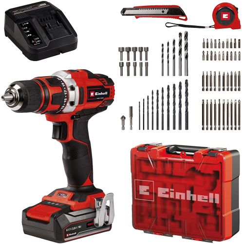 Einhell Akumatorska bušilica Set TE-CD 18/40 Li + 69 komada pribora - 4513955