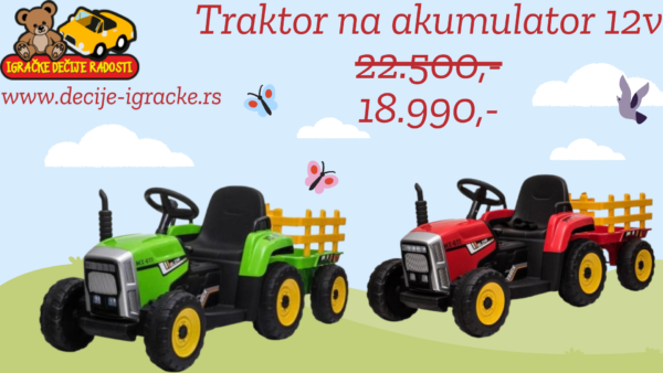 TRAKTOR SA PRIKOLICOM NA AKUMULATOR vise boja