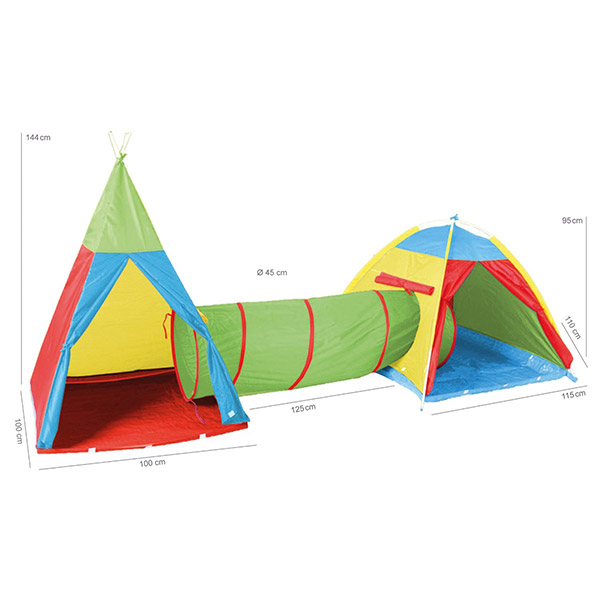 55200 Šator 3u1 95x95x100 +120×46 +80x80x80cm KNORR TOYS