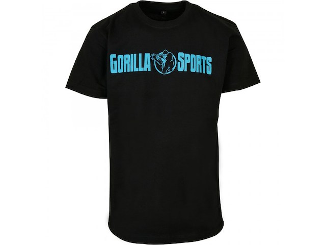 GORILLA SPORTS Sportska unisex majica Gorilla Sports (2XL / Crna-Neon tirkizna)