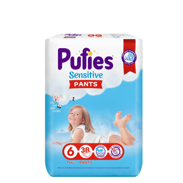 Pufies pelene pants sens.6 extra large 15+kg 38kom