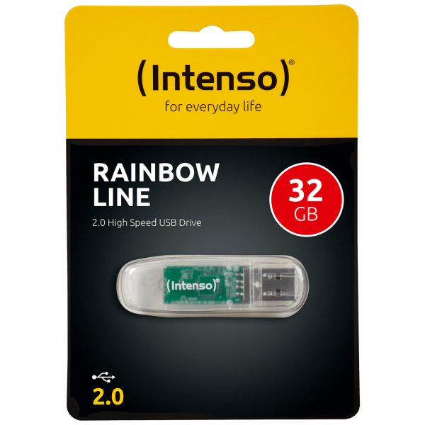 Intenso USB Flash drive 32GB Hi-Speed USB 2.0,Rainbow Line,TRANSP.