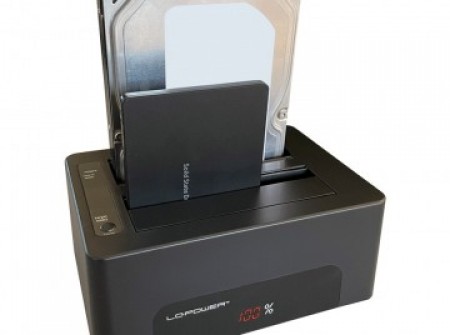 HDD DOCKING LC-DOCK-U3-V USB3.2 2xSSD/HDD Black, Display