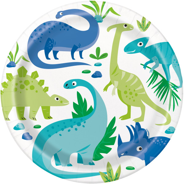 73885EUU
8 Plates Blue Green Dinosaur