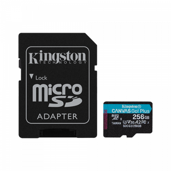 Micro SD Card 256GB Kingston+SD adapter/SDCG3/256GB