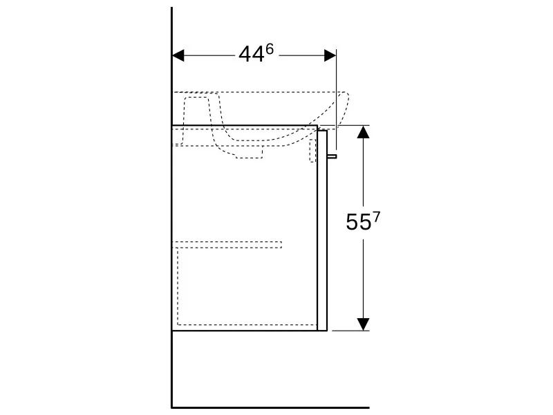 Geberit Selnova Square ormarić, jedna vrata, beli, sjaj, 54,4x55,7x44,6 cm/ u kombinaciji sa 500.300