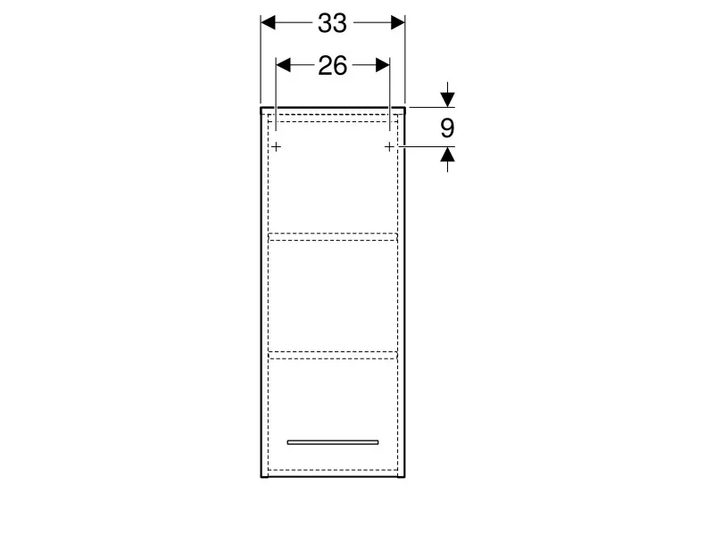 Geberit Selnova Square srednje visoki ormarić, beli, sjaj, 33x85x29,7 cm 501.276.00.1