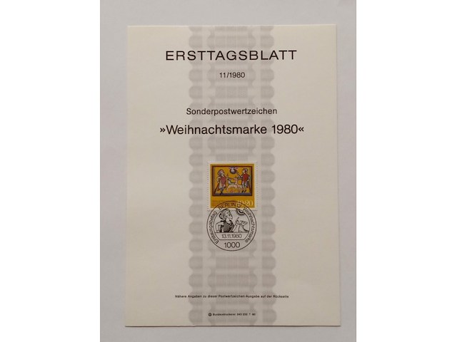 ETB Nemačka  - Weihnachtsmarke - 1980.g