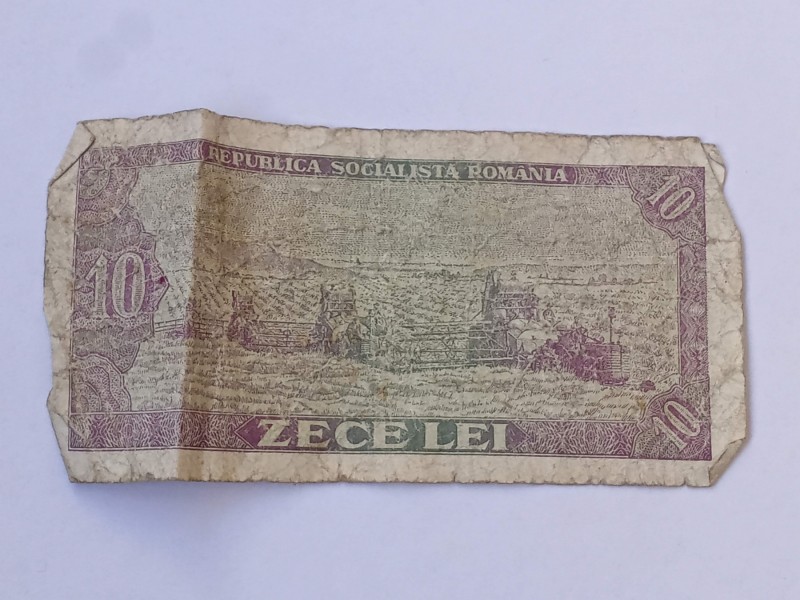 10 Lei 1966,g - Rumunija - Traktor - Kombajn -