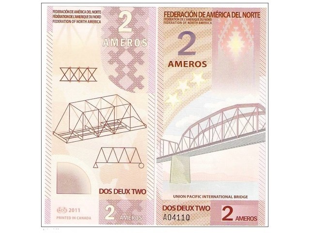 NORTH AMERICA 2 Ameros 2011 UNC Polymer