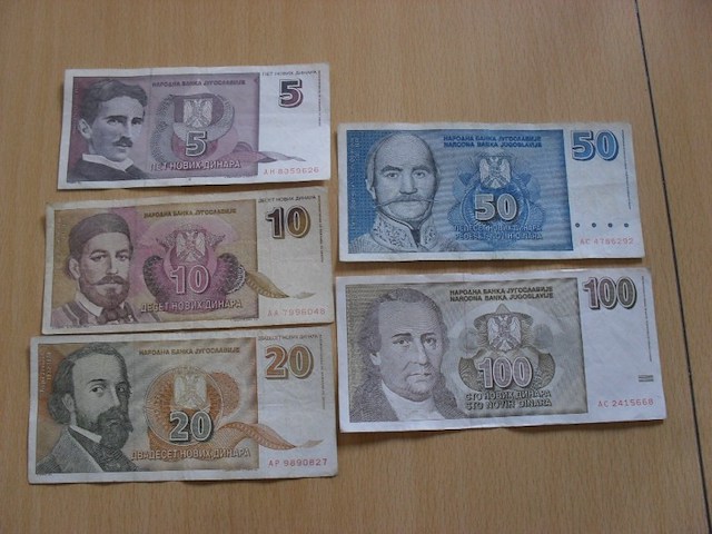 5,10,20,50,100 DINARA - LOT 1