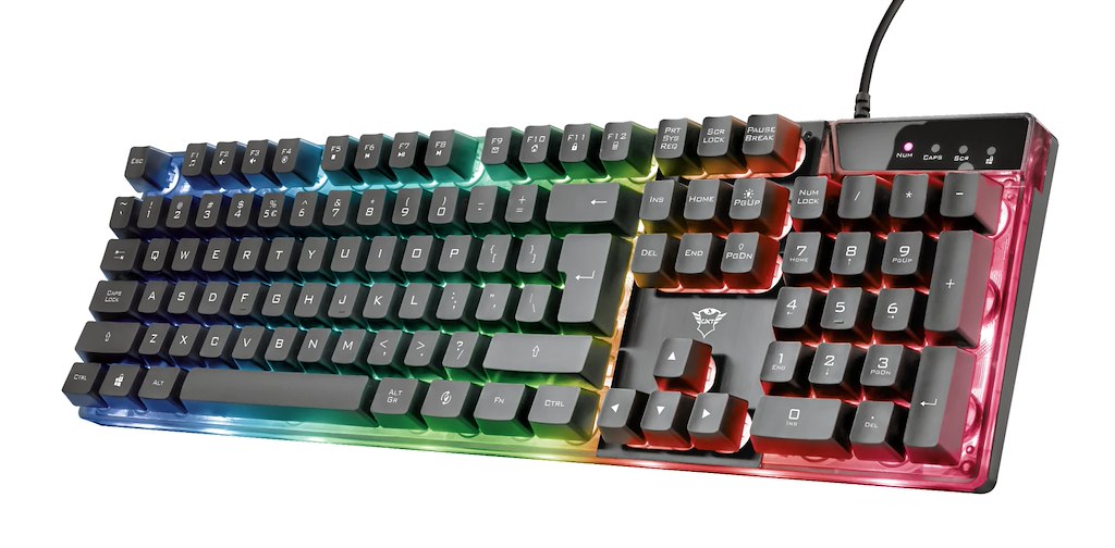 Trust GXT 835 AZOR gejmerska tastatura US crna