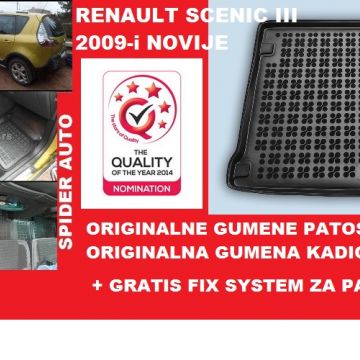 Renault Scenic III od 2009-2016 Komplet patosnica+kadica za gepek