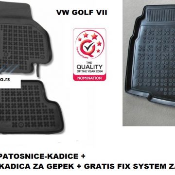 VW Golf VII hecbek Komplet patosnica+kadica za gepek