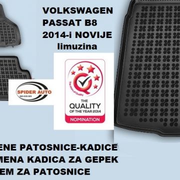 VW Passat B8 limuzina Komplet patosnica+kadica za gepek