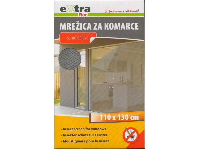 Mreža za komarce samolepljiva SIVA 110x130