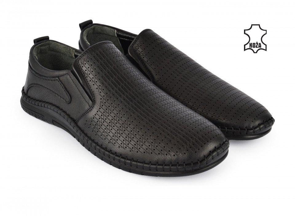 Kožne muške cipele - Mokasine 633007CR crne