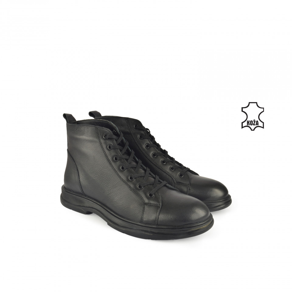 Kožne muške duboke cipele 632021CR crne
