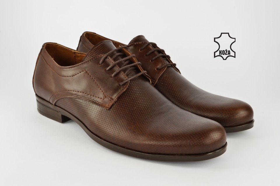 Kožne elegantne muške cipele 418-B braon