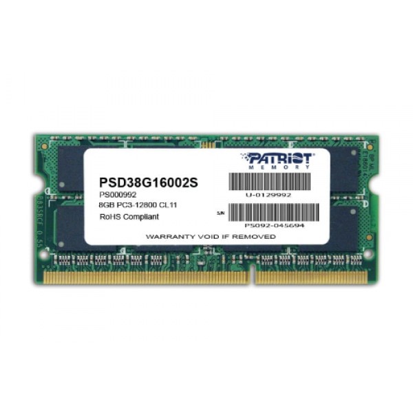 Memorija SODIMM DDR3 8GB 1600MHZ Patriot Signature PSD38G16002S