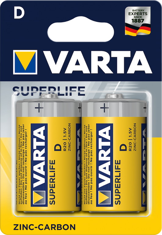 BATERIJE VARTA SUPERLIFE R20