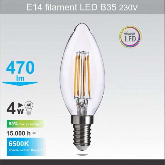 SIJALICA LED MITEA E14 4X1W 6400K 230V