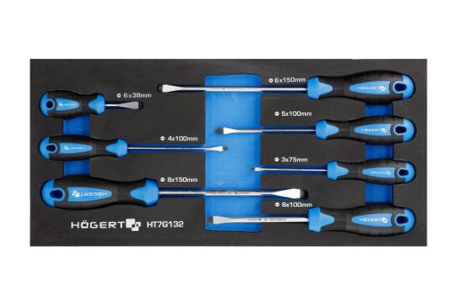 Hogert HT7G132 organizator eva set odvijača ravnih 7 kom