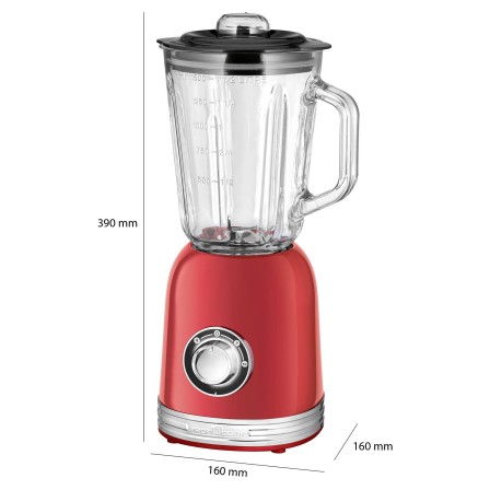 Blender Profi Cook PC-UM 1195 crveni, 800 W, stakleni bokal 1.5 l