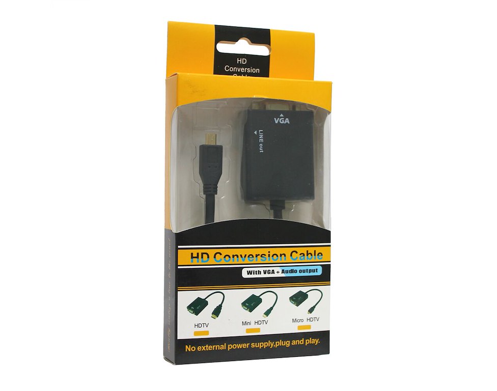 Adapter Micro HDMI na VGA M + audio JWD-HDMI1