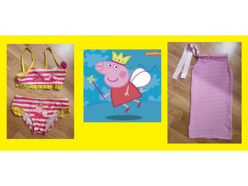 Peppa pig bikini + haljinica za plažu, za 4g, ORIGINAL