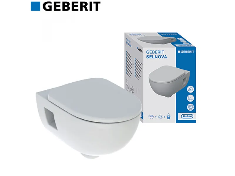 Geberit SELNOVA501.750.00.2 set konzolna wc šolja 501.545.01.1 vidljivo kačenje Rimfree sa SC dasko