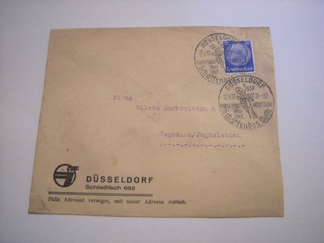 Koverta Diseldorf 1937 god.
