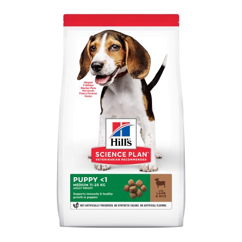 Hill's Science Plan MEDIUM PUPPY Hrana s Jagnjetinom i Pirinčem, 14 kg