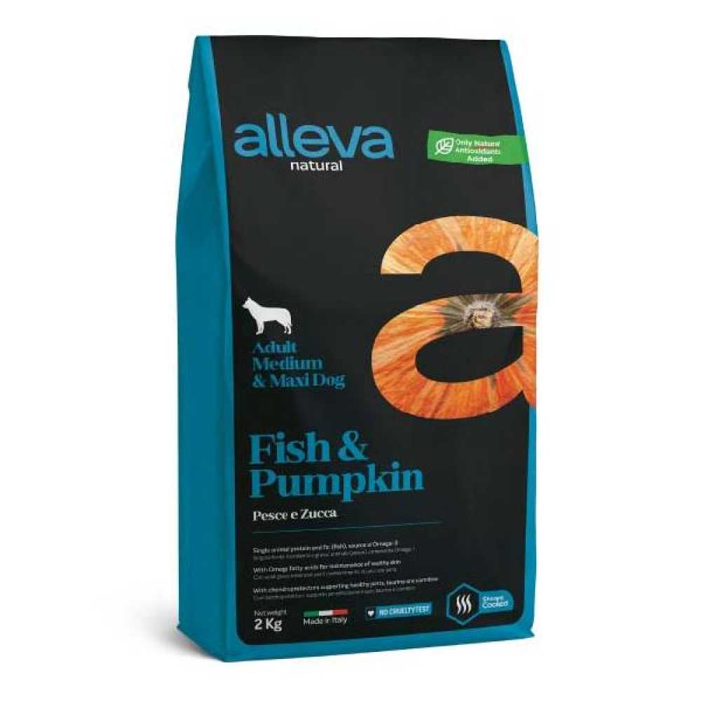 Alleva hrana za pse NATURAL Adult Medium/Maxi - riba i bundeva 12kg