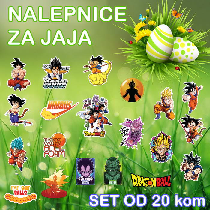 GOKU SET NALEPNICA ZA JAJA - 20KOM