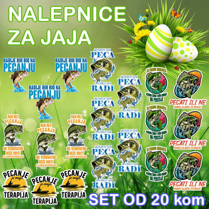 PECANJE SET NALEPNICA ZA JAJA - 20KOM