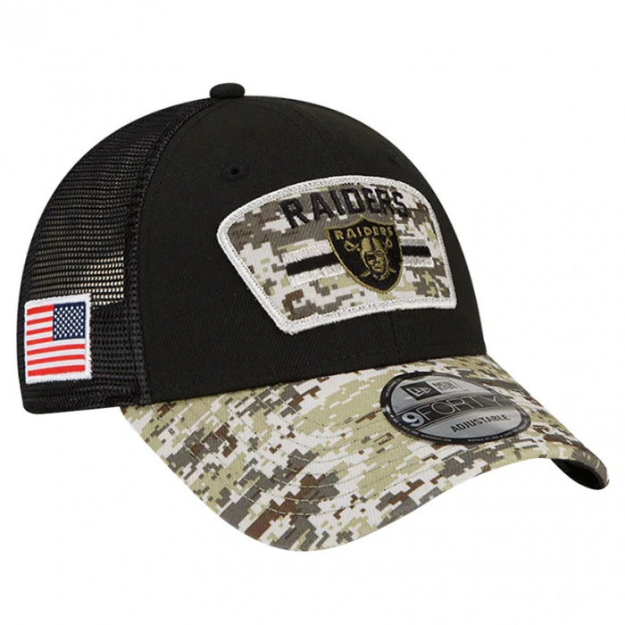 Las Vegas Raiders New Era 9FORTY Trucker 2021 Salute to Service kačket