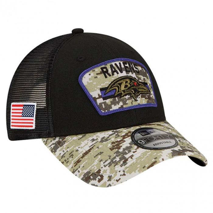 Baltimore Ravens New Era 9FORTY Trucker 2021 Salute to Service kačket