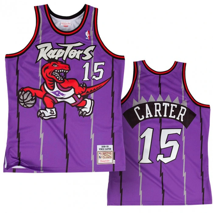 Vince Carter 15 Toronto Raptors 1998-99 Mitchell & Ness Authentic Road dres