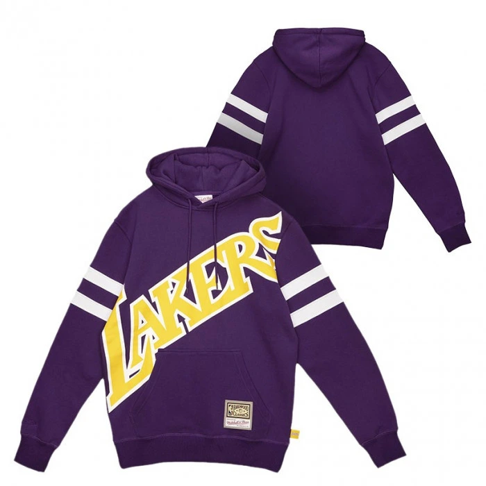 Los Angeles Lakers Mitchell & Ness Big Face 2.0 Substantial duks sa kapuljačom