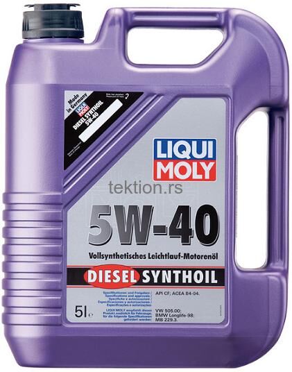 Liqui Moly Diesel Synthoil SAE 5W40 5Lit. sintetičko motorno ulje