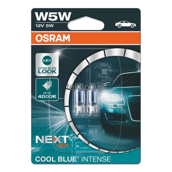 Osram ubodna auto sijalica Cool Blue Intense Next Generation 12V W5W Halogen Blister duo