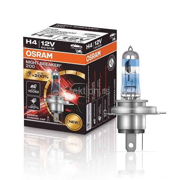 Osram auto sijalica Night Breaker 200 12V H4 60/55W +200% više svetlosti