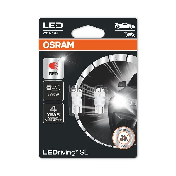 Osram LED ubodna auto sijalica LEDriving SL Red 12V 1W Blister Duo