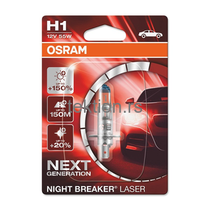 Osram auto sijalica Night Breaker Laser 12V H1 55W Next Generation +150% Blister