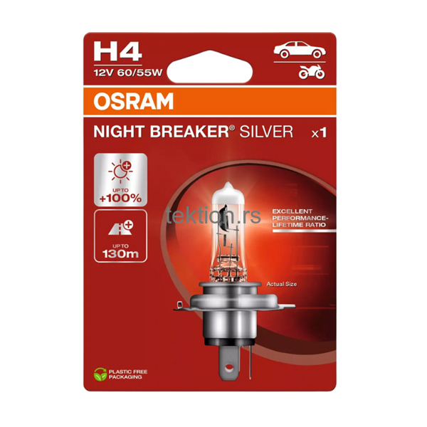 Osram auto sijalica Night Breaker Silver 12V H4 60/55W Blister